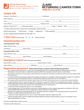 Fillable Online RETURNING CAMPER FORM Fax Email Print - pdfFiller
