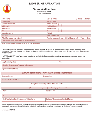 Fillable Online Order of Alhambra Fax Email Print - pdfFiller