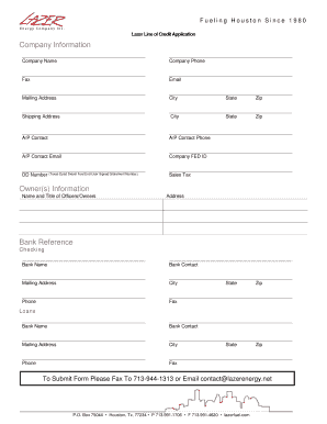 Fillable Online Lazer Line of Credit Application Fax Email Print ...
