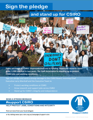 Fillable Online and stand up for CSIRO Fax Email Print - pdfFiller