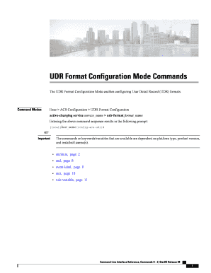 Fillable Online The UDR Format Configuration Mode enables configuring ...