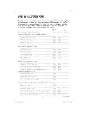 Fillable Online Wines by Table/ORDER FORM Fax Email Print - pdfFiller