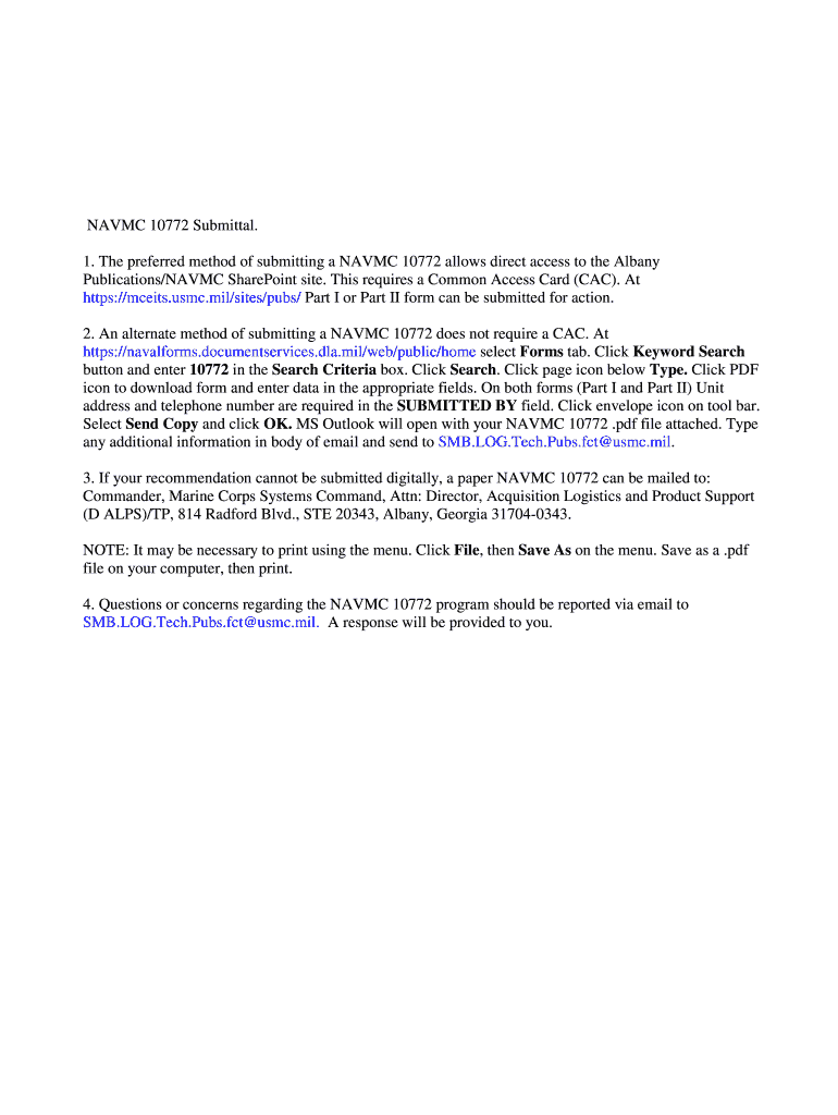 Navmc 10772 - Fill Online, Printable, Fillable, Blank | pdfFiller