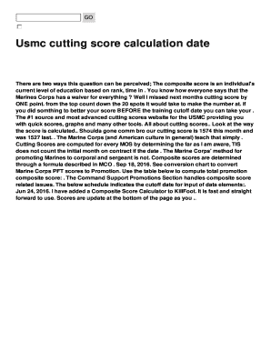 Fillable Online Usmc cutting score calculation date Fax Email Print ...