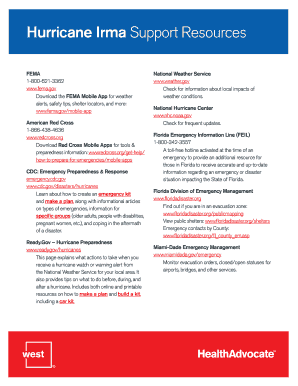 Fillable Online Hurricane Irma Support Resources Fax Email Print ...