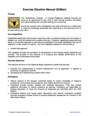 Fillable Online The Troublesome Tempest A Tornado Response Tabletop ...
