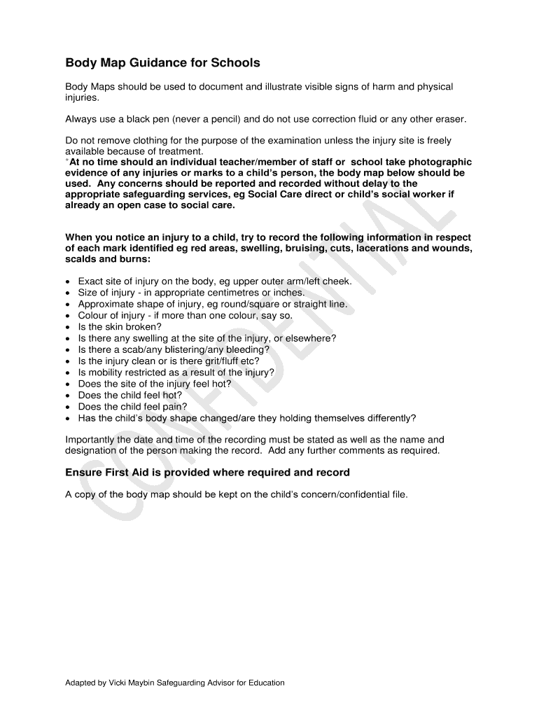 Fillable Online Body Map Guidance for Schools Fax Email Print - pdfFiller