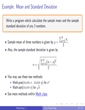 Fillable Online Example: Mean and Standard Deviation Fax Email Print ...