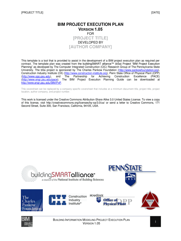 Fillable Online BIM PROJECT EXECUTION PLAN Fax Email Print - pdfFiller