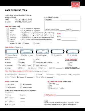 Fillable Online RASP ORDERING FORM Fax Email Print - pdfFiller