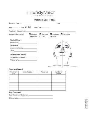 Fillable Online Treatment Log - Facial Fax Email Print - pdfFiller