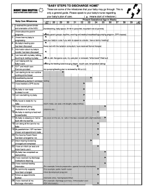 Fillable Online "BABY STEPS TO DISCHARGE HOME" Fax Email Print - pdfFiller