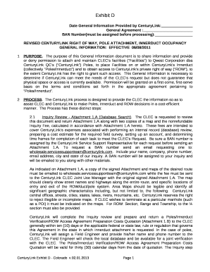 Date General Ination Provided by CenturyLink: Doc Template | pdfFiller