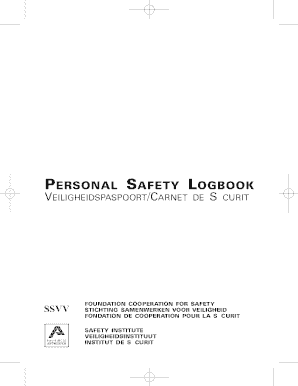 Fillable Online P ERSONAL SAFETY LOGBOOK Fax Email Print - pdfFiller