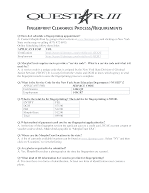 Fillable Online Q: How do I schedule a fingerprinting appointment Fax ...