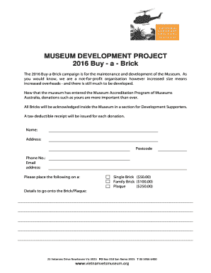 Fillable Online MUSEUM DEVELOPMENT PROJECT Fax Email Print - pdfFiller
