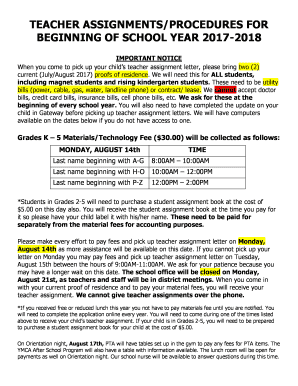 Fillable Online TEACHER ASSIGNMENTS/PROCEDURES FOR Fax Email Print ...