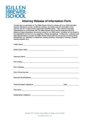 Fillable Online Attorney Release of Information Form Fax Email Print ...