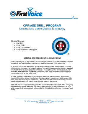 Fillable Online CPR/AED DRILL PROGRAM Fax Email Print - pdfFiller