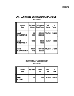 Fillable Online DAILY CONTROLLED DISBURSEMENT SAMPLE REPORT Fax Email ...