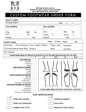 Fillable Online Mile High Orthotics Lab, Inc Fax Email Print - pdfFiller