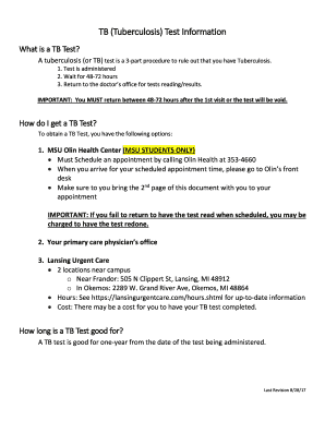 Fillable Online TB (Tuberculosis) Test Information Fax Email Print ...