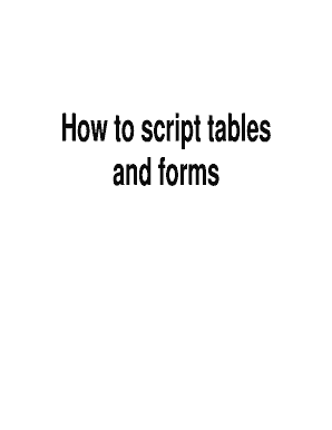 Fillable Online How to script tables Fax Email Print - pdfFiller