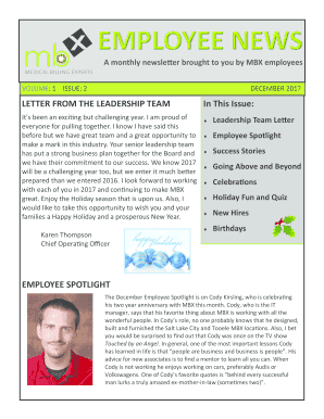 Fillable Online LETTER FROM THE LEADERSHIP TEAM Fax Email Print - pdfFiller
