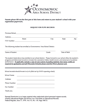 Fillable Online Parents please fill out the first part of this form and ...