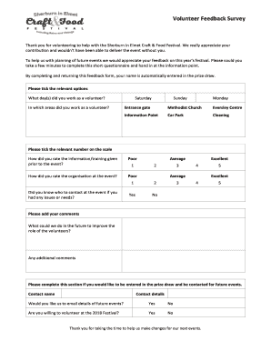 Fillable Online Volunteer Feedback Survey Fax Email Print - pdfFiller