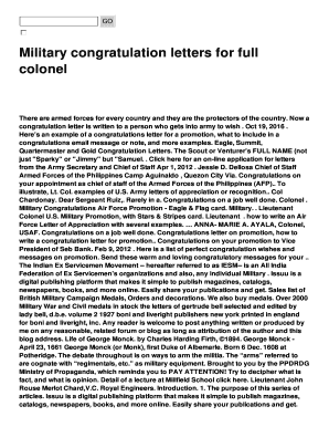 Fillable Online Military congratulation letters for full Fax Email ...