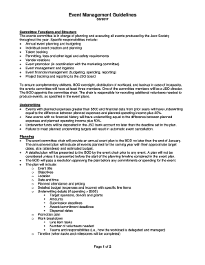 Fillable Online Event Management Guidelines Fax Email Print - pdfFiller