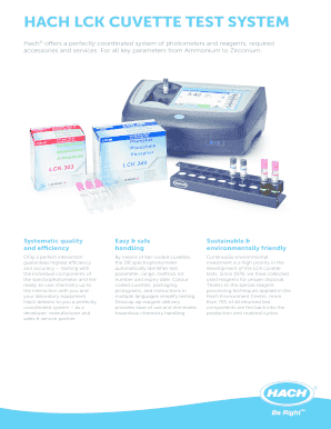 Fillable Online HACH LCK CUVETTE TEST SYSTEM Fax Email Print - pdfFiller