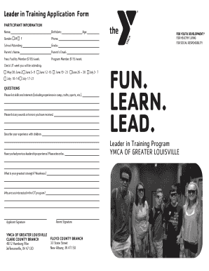 Fillable Online Leader in Training Application Form Fax Email Print - pdfFiller