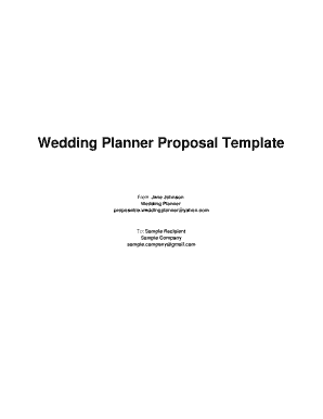 Fillable Online Wedding Planner Proposal Template Fax Email Print ...