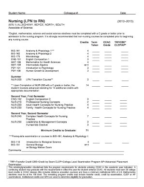 Fillable Online staging ccac Nursing (LPN to RN) Fax Email Print ...