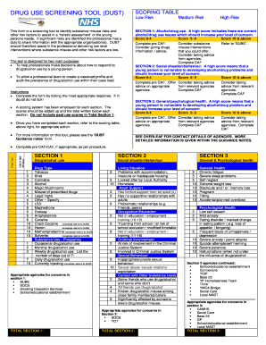 Fillable Online DRUG USE SCREENING TOOL (DUST) Fax Email Print - pdfFiller