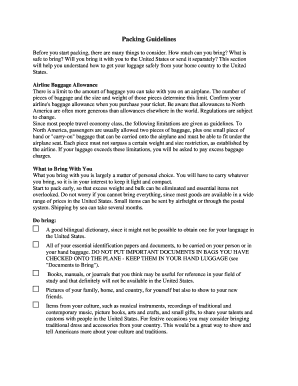 Fillable Online Packing Guidelines Fax Email Print - pdfFiller