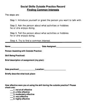 Fillable Online Finding Common Interests Fax Email Print - pdfFiller
