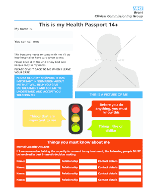 Fillable Online This is my Health Passport 14+ Fax Email Print - pdfFiller
