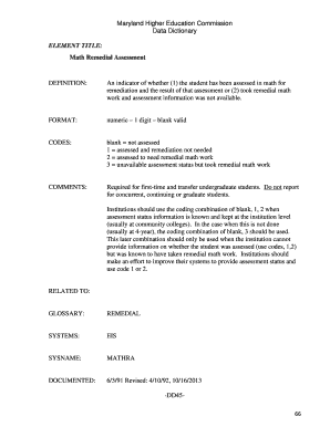 Fillable Online Math Remedial Assessment Fax Email Print - pdfFiller