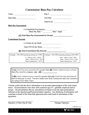 Fillable Online Commission/ Base-Pay Calculator Fax Email Print - pdfFiller