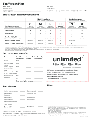 Fillable Online The Verizon Plan Fax Email Print - pdfFiller