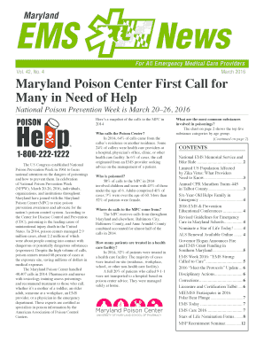 Fillable Online Maryland Poison Center First Call for Fax Email Print ...