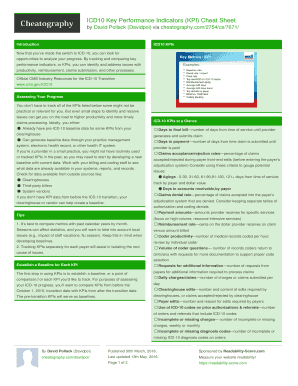Fillable Online ICD10 Key Performance Indicators (KPI) Cheat Sheet Fax ...