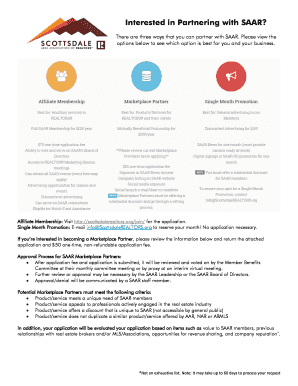 Fillable Online There are three ways that you can partner with SAAR Fax ...