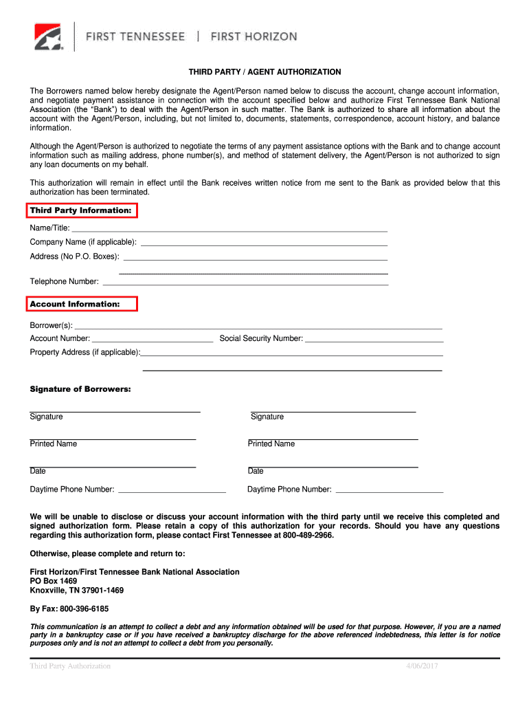 Fillable Online THIRD PARTY / AGENT AUTHORIZATION Fax Email Print ...