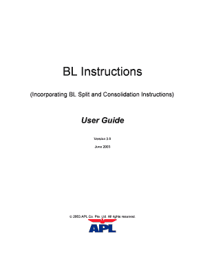 Fillable Online (Incorporating BL Split and Consolidation Instructions ...