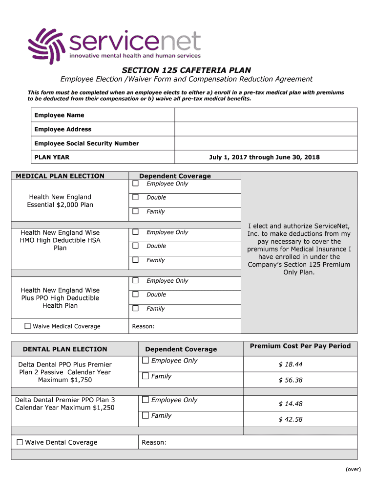 Fillable Online Employee Election /Waiver Form and Compensation ...