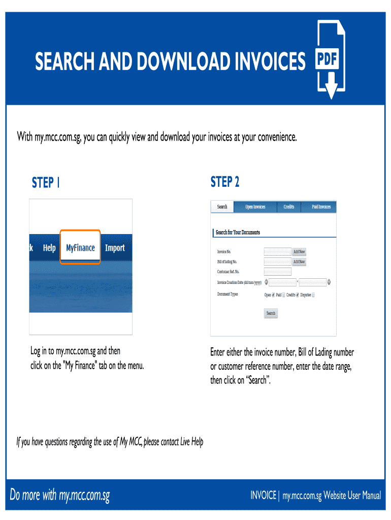 Fillable Online SEARCH AND DOWNLOAD INVOICES Fax Email Print - pdfFiller